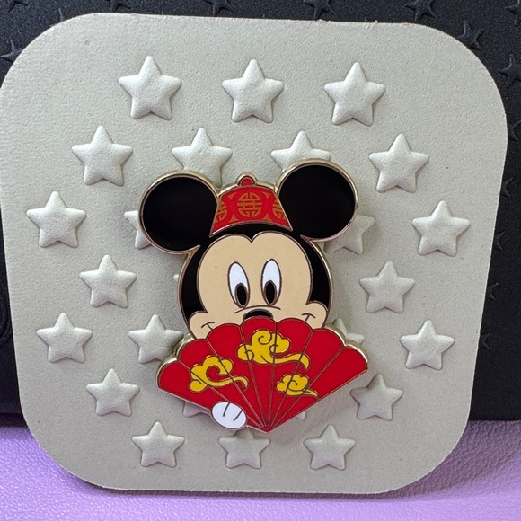 Disney | Other | Disney Mickey Mouse Folding Fans Red And Black Pin ...